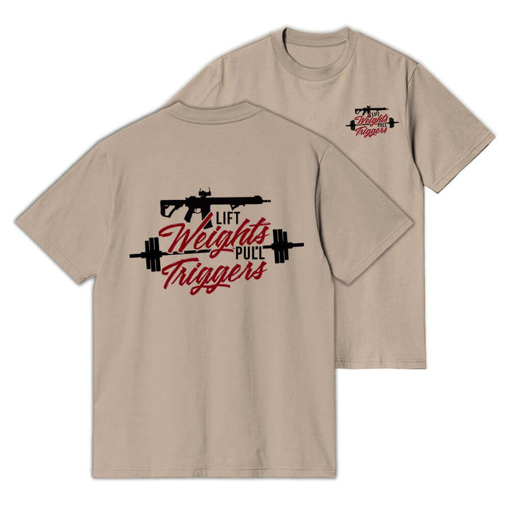Weights & Triggers T-Shirt - Patriot Shield Gear
